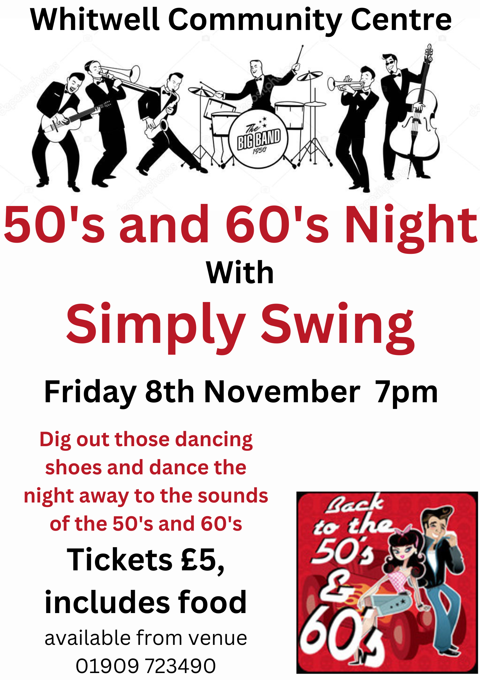 1950’s and 60’s Night with Simply Swing | Whitwell Community Centre